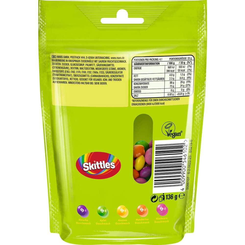 Kaubonbons, Crazy Sours von Skittles ⮞ Ansehen | Globus