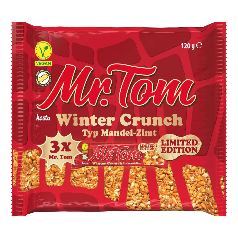 Erdnuss Riegel Winter Crunch, Typ Mandel-Zimt von Mr. Tom