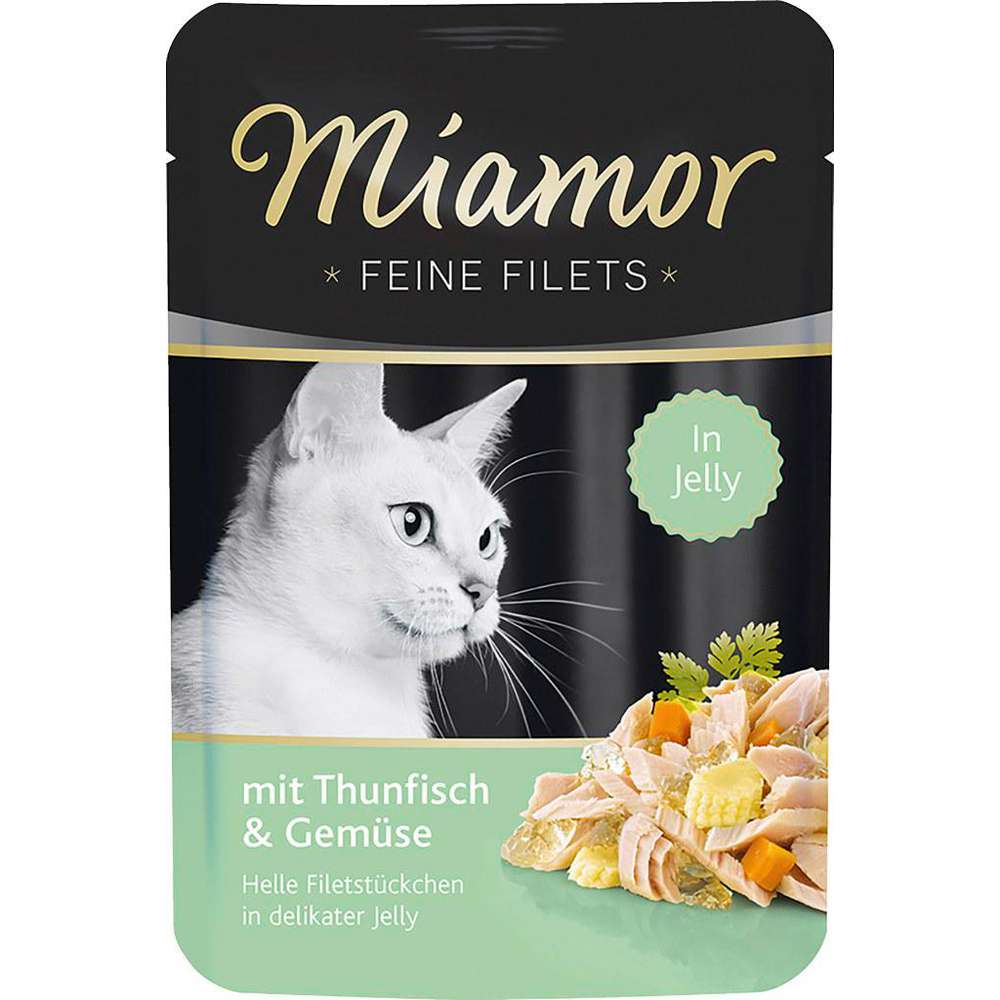 Katzen-Nassfutter Feine Filets, Thunfisch/Gemüse von Miamor