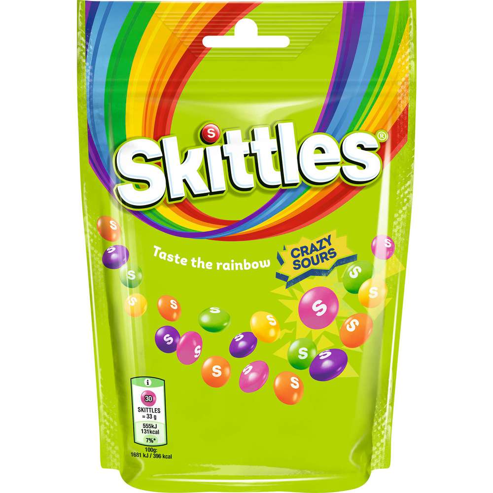Kaubonbons, Crazy Sours von Skittles ⮞ Ansehen | Globus