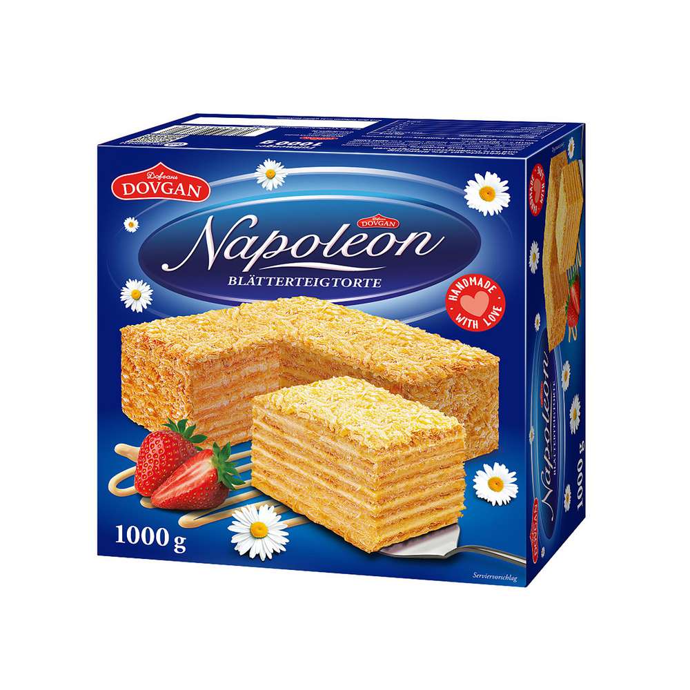 Napoleon Blätterteigtorte, tiefgekühlt von Dovgan ⮞ Globus