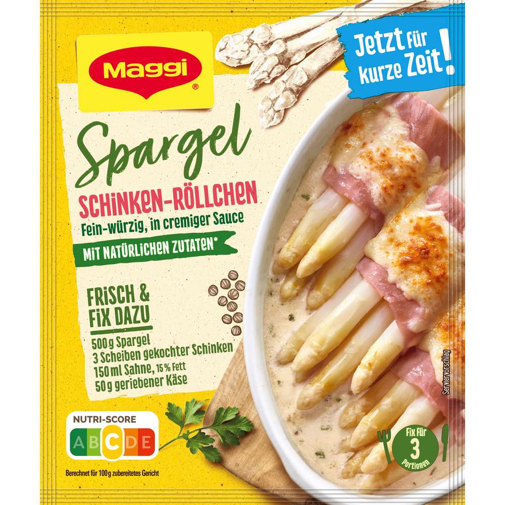 Maggi Fix, Spargel-Röllchen mit Schinken von Maggi ⮞ Globus